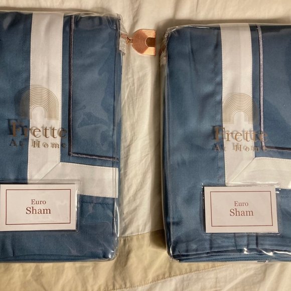 Frette | Bedding | Nwt Pair Luxurious Blue And White Frette Euro Shams ...